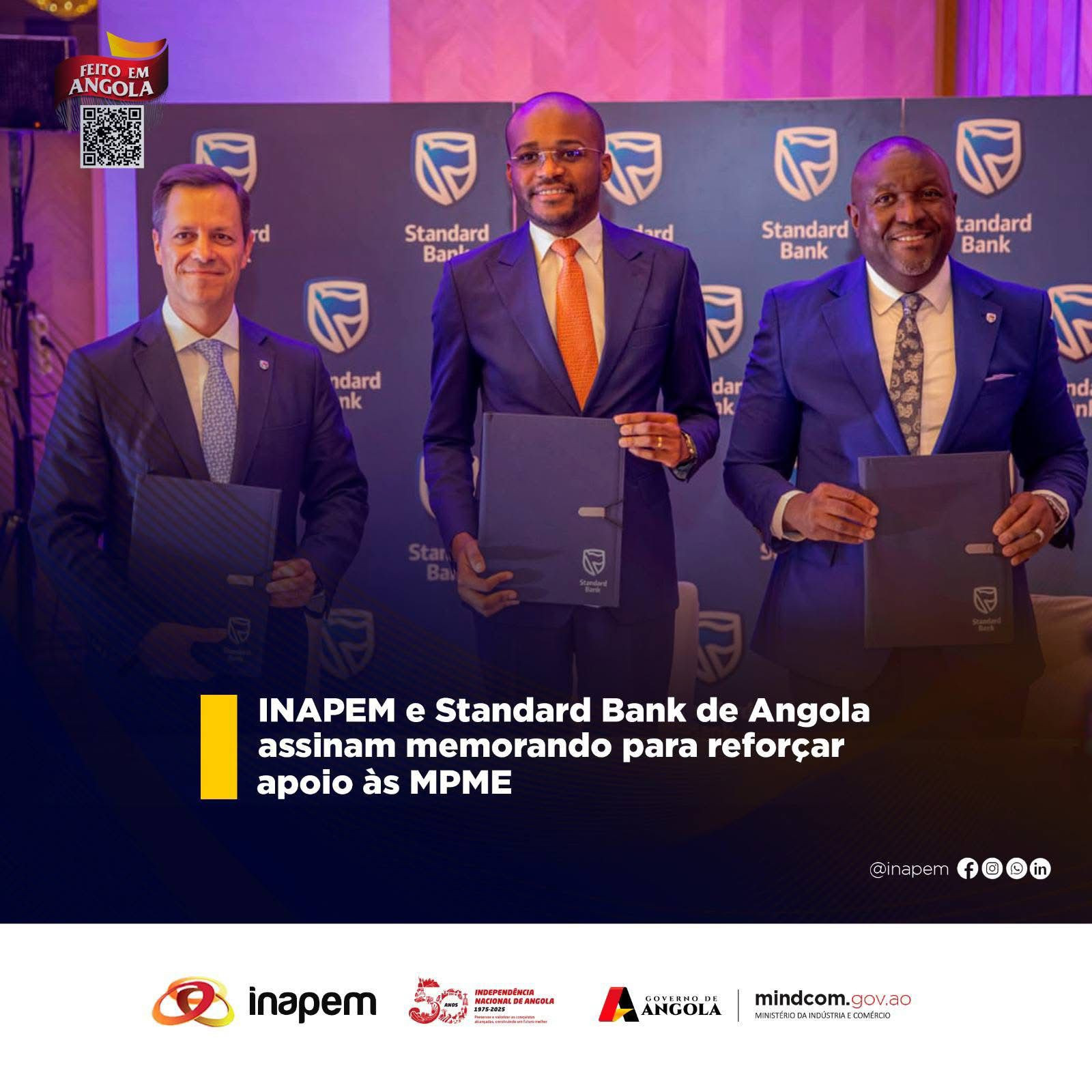 𝗜𝗡𝗔𝗣𝗘𝗠 𝗲 𝗦𝘁𝗮𝗻𝗱𝗮𝗿𝗱 𝗕𝗮𝗻𝗸 𝗱𝗲 𝗔𝗻𝗴𝗼𝗹𝗮 𝗮𝘀𝘀𝗶𝗻𝗮𝗺 𝗺𝗲𝗺𝗼𝗿𝗮𝗻𝗱𝗼 𝗽𝗮𝗿𝗮 𝗿𝗲𝗳𝗼𝗿𝗰̧𝗮𝗿 𝗮𝗽𝗼𝗶𝗼 ...